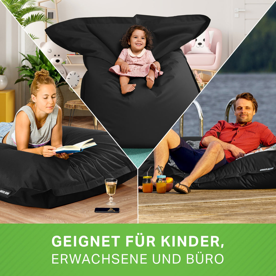 Square Riesensitzsack für Indoor & Outdoor – sitzsack-shop